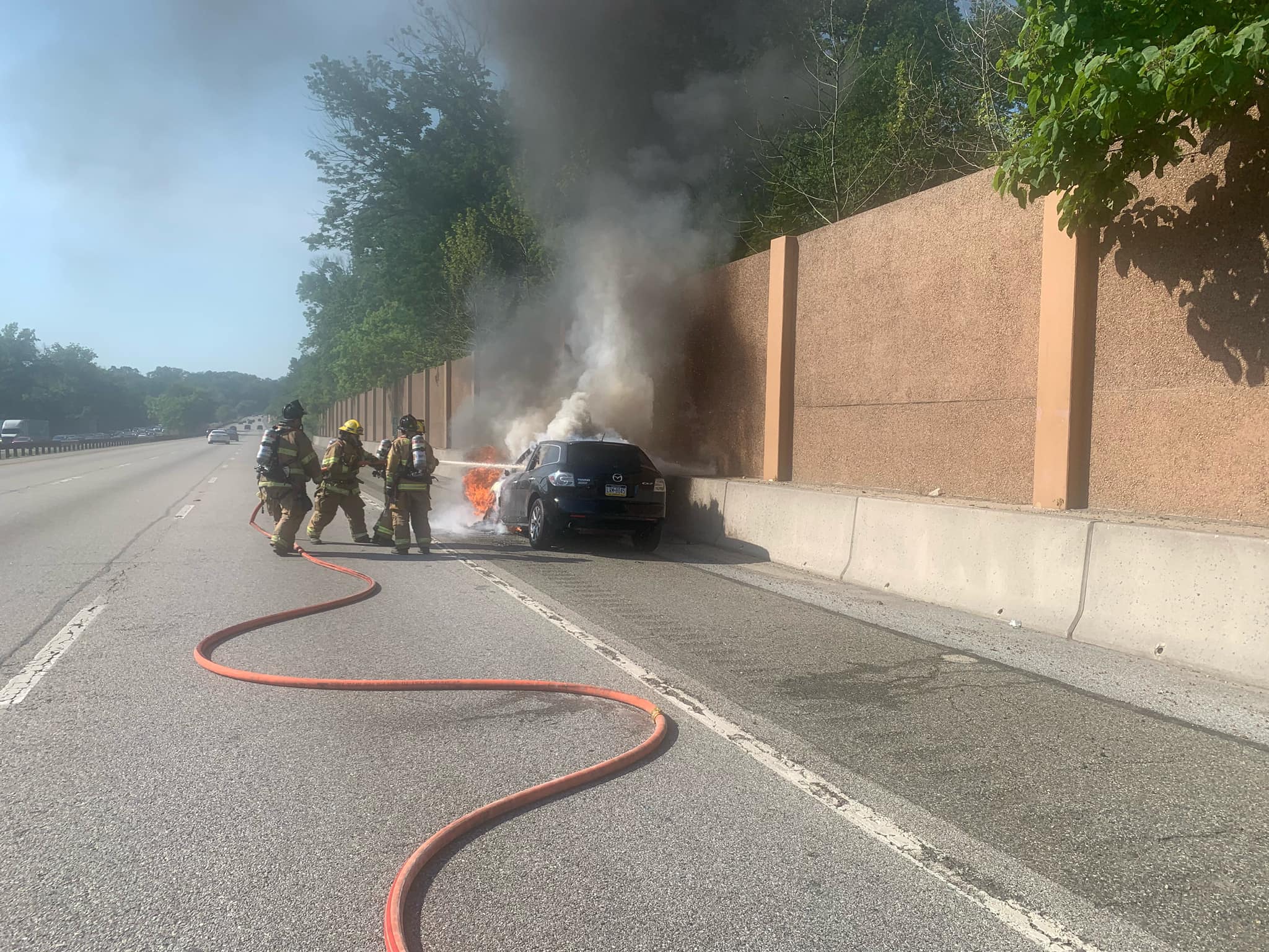 Weekend Vehicle Fire on I-476 - Broomall Fire Company